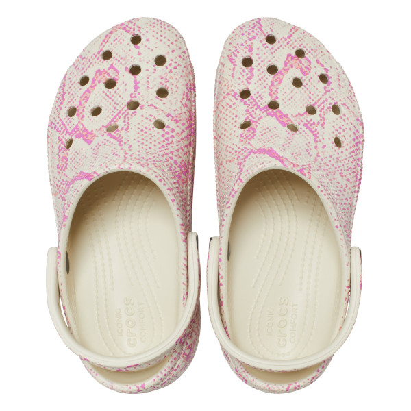 Saboți Crocs Classic Platform Snake Print Clog